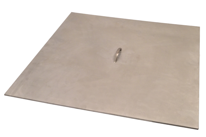 Fire Pit Covers | Brushed Aluminum Metal Fire Pit Cover with Handle ...