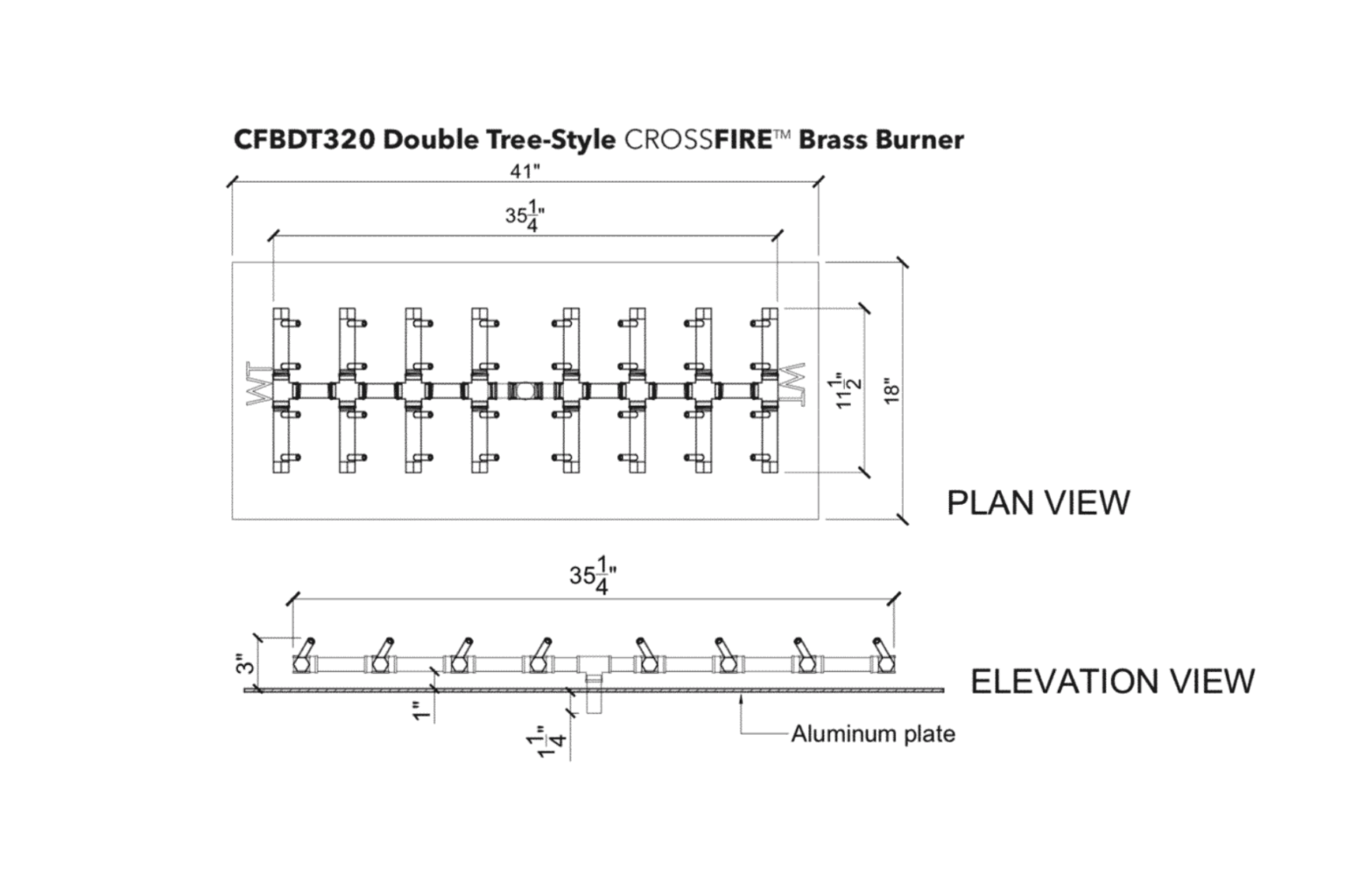 Tree style Burner: 290,000 BTU Warming Trends Crossfire