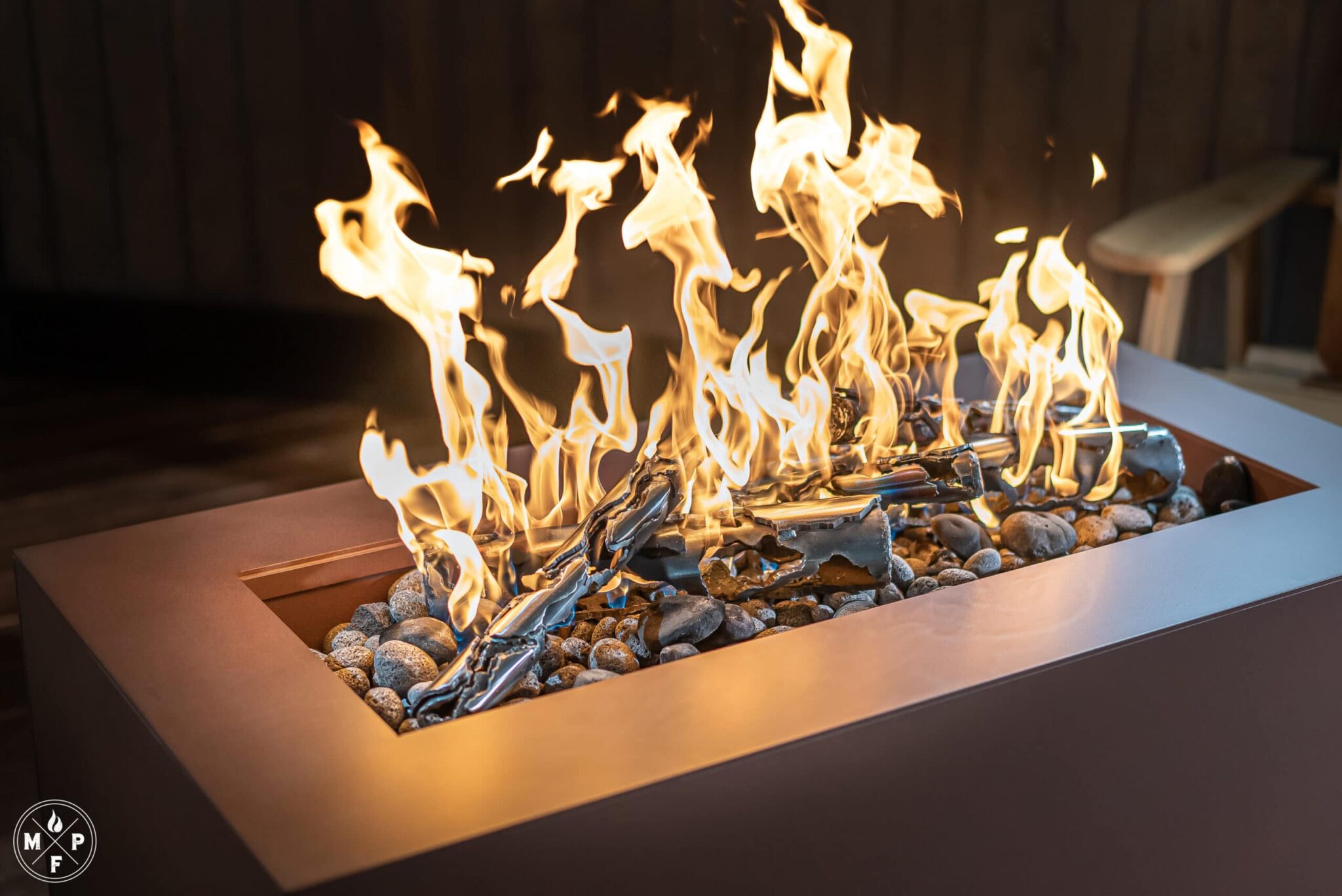 Steel Logs | Gas Fire Pit Media | Montana Fire pits