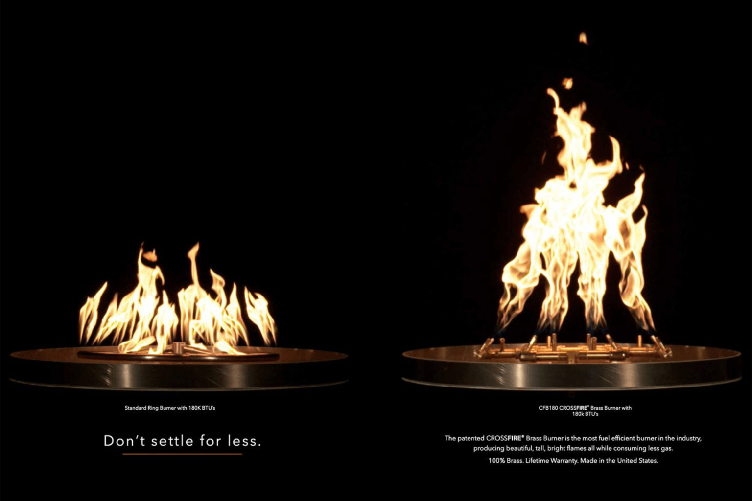 350,000 BTU Warming Trends Crossfire Burner | Montana Fire Pits