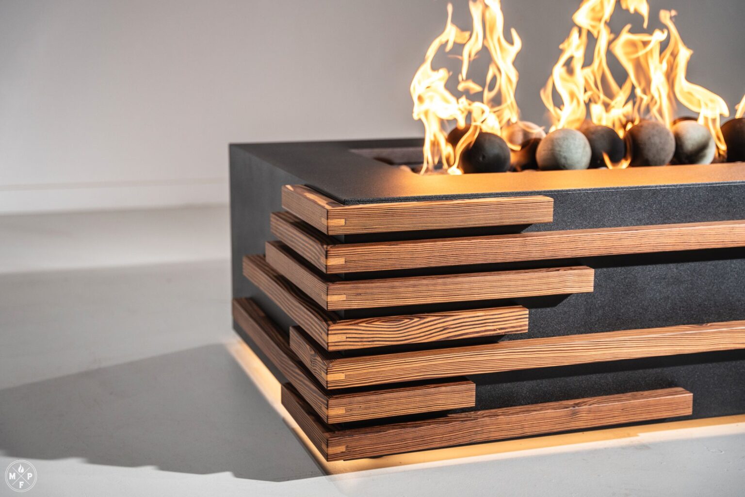 Arbor Accent Steel and Wood Fire Pit Table