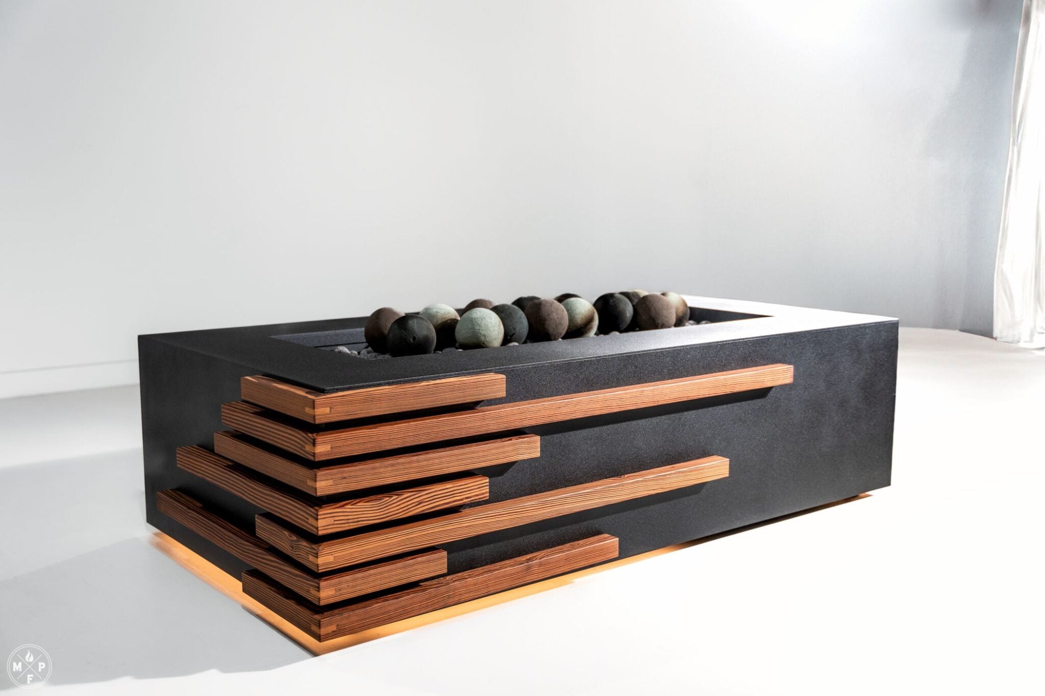 Arbor Accent Steel and Wood Fire Pit Table