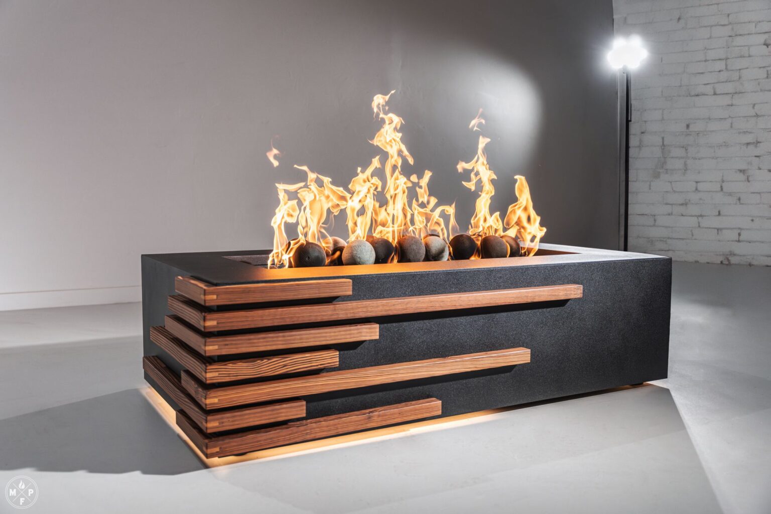 Arbor Accent Steel and Wood Fire Pit Table