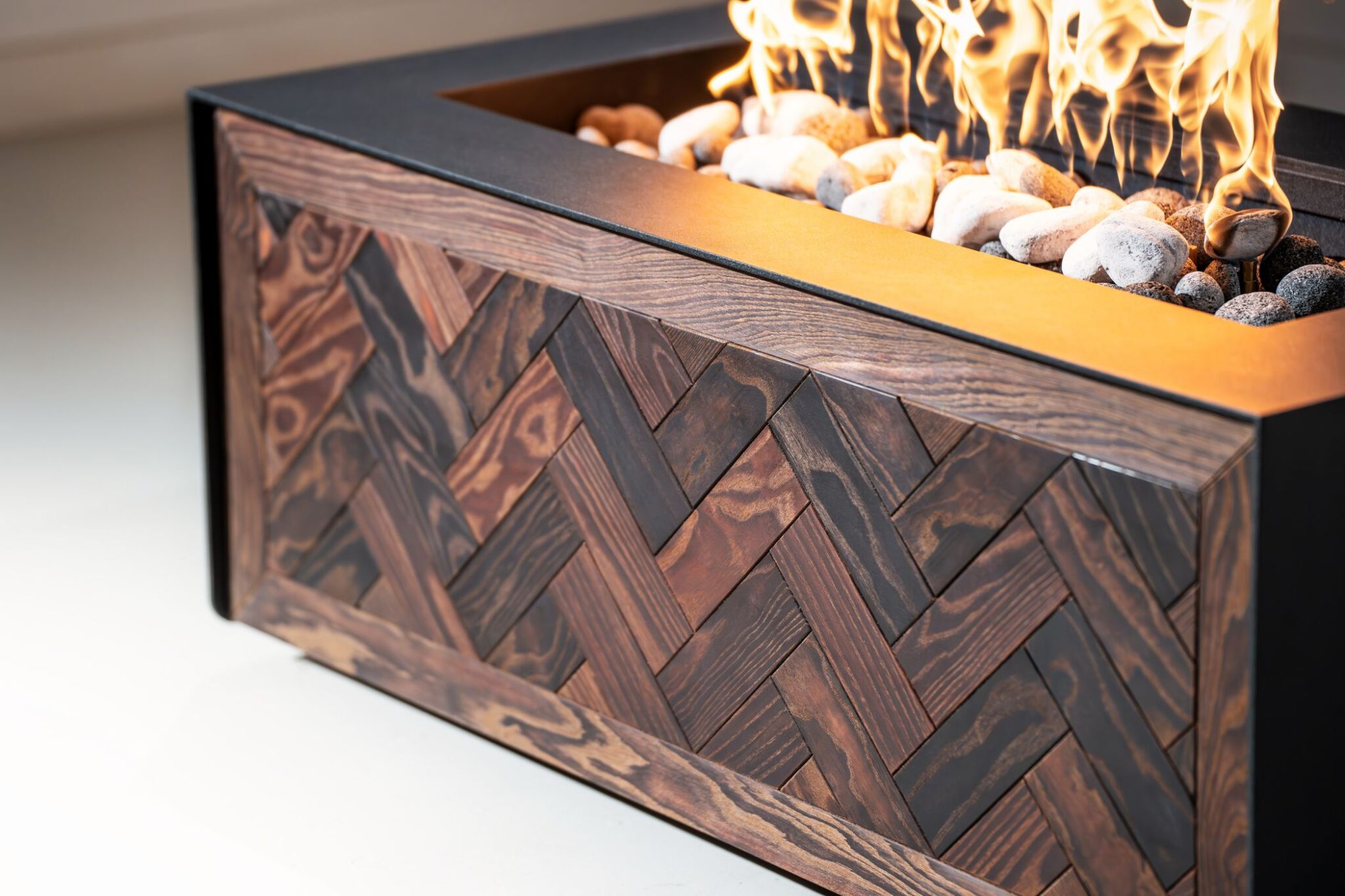 The Teton Studio | Metal + Arbor Wood Fire Pit Table