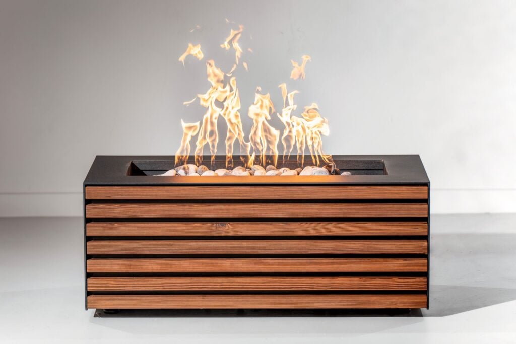 The Teton Studio | Metal + Arbor Wood Fire Pit Table