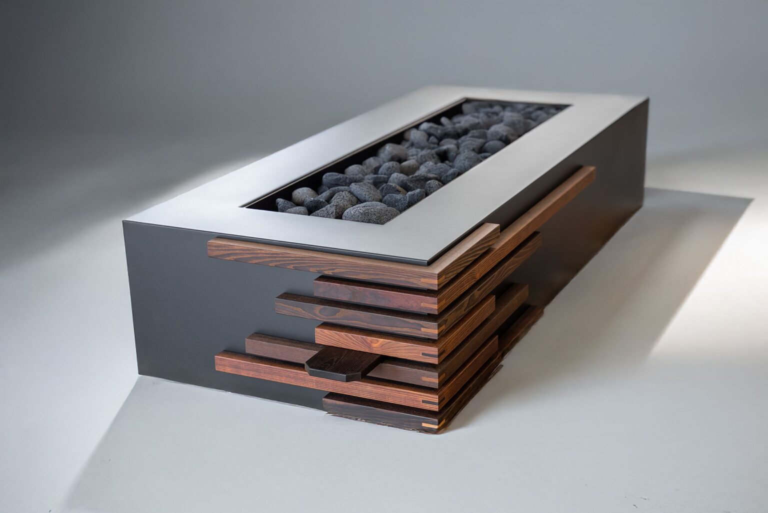 Arbor Accent Steel and Wood Fire Pit Table