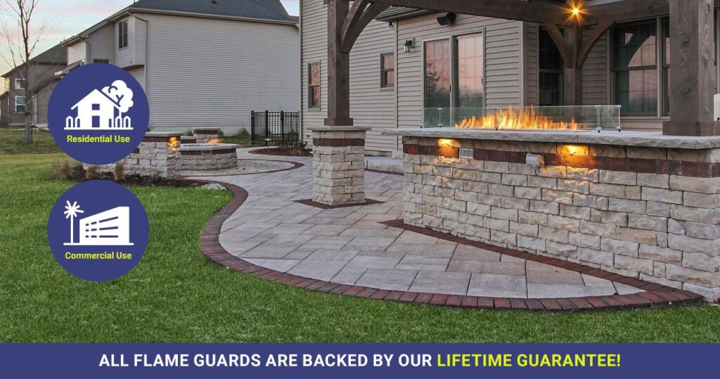 Square Glass Flame Guard for 12" Opening - Montana Fire Pits